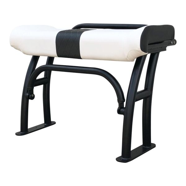 Fishmaster Pro Leaning Post - Black w/Grabrail w/White seat